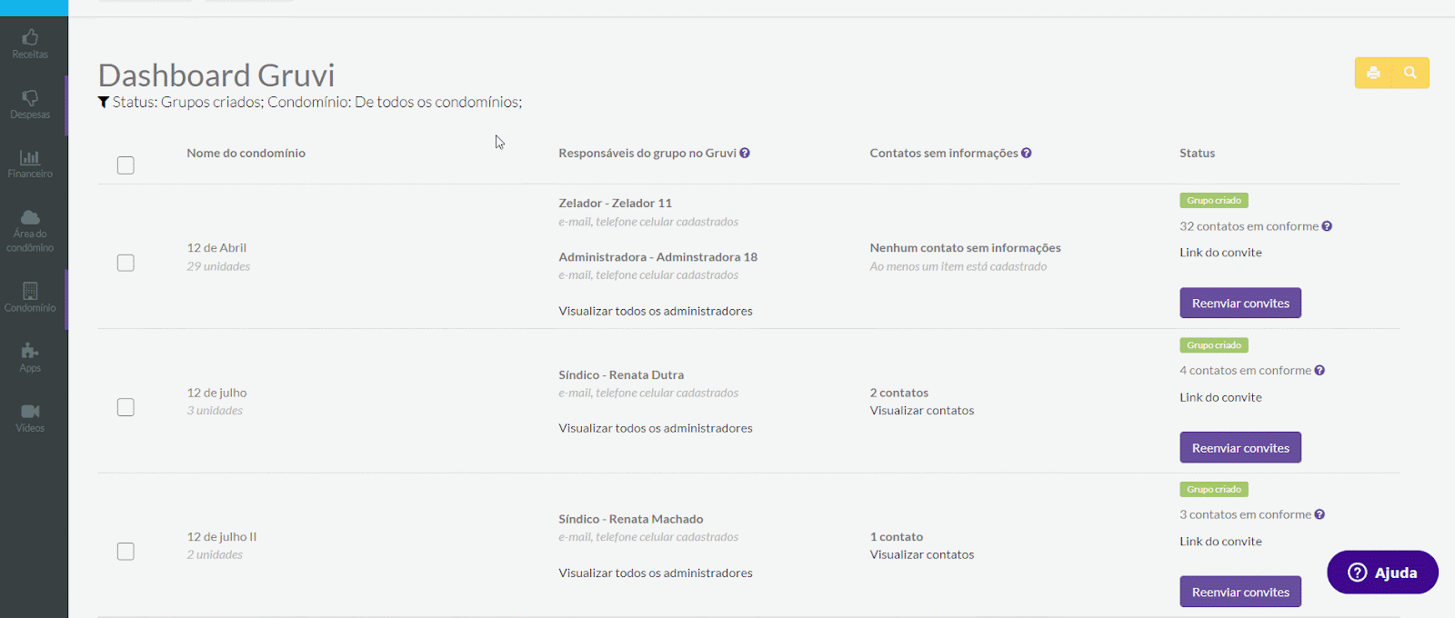 Como utilizar os filtros na Dashboard do Gruvi – Superlógica Condomínios